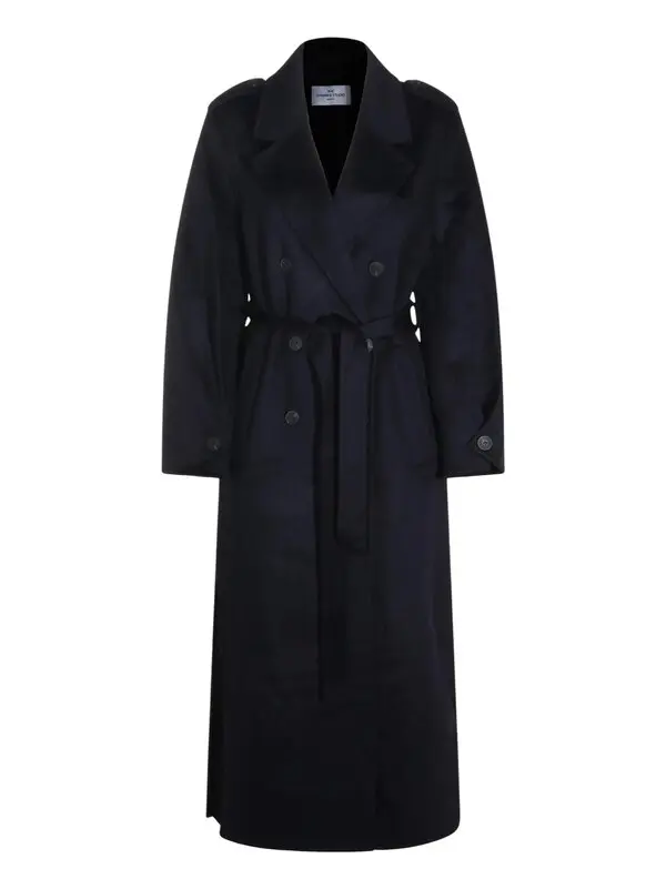 THE DYNAMIS STUDIO Double-breasted Belted Coat - Blue