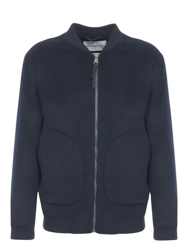 AMARANTO Zipped Bomber Jacket - Blue