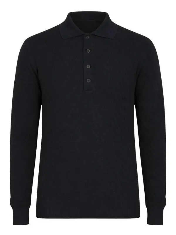 PAOLO PECORA Textured Polo Shirt - Blue