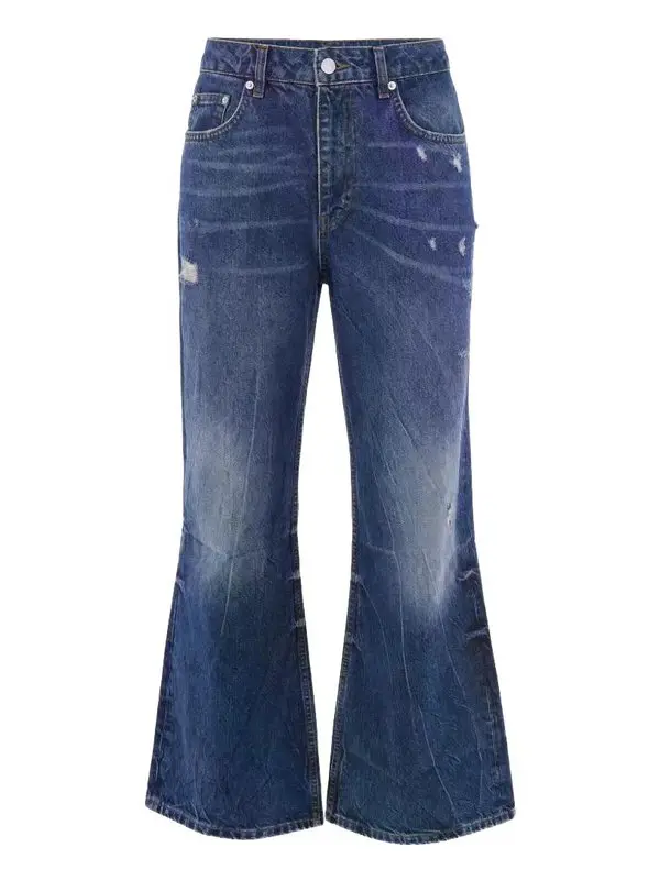FLANEUR Distressed Flared Jeans - Blue