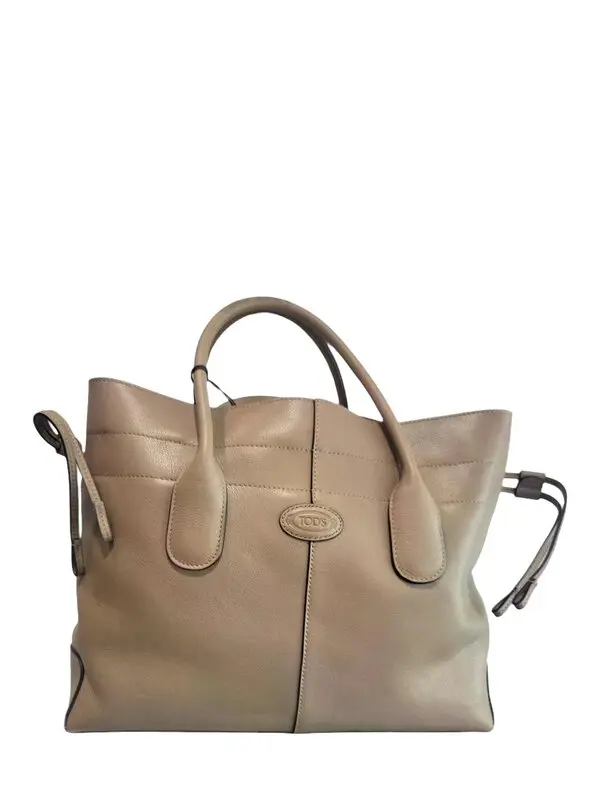 TOD'S Leather Tote Bag - Neutrals