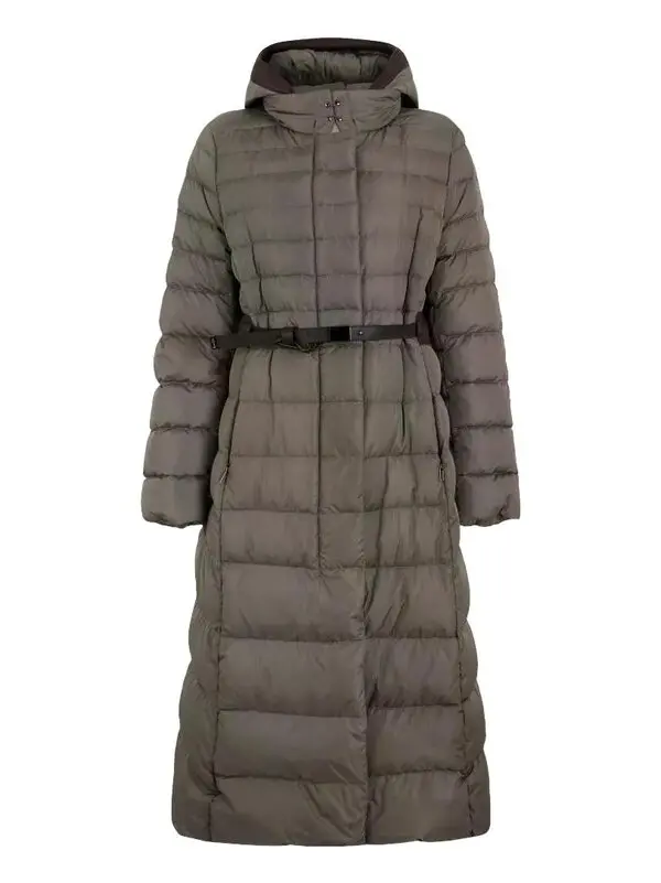MOORER Carina Belted-quilted Oversized Coat - Grey