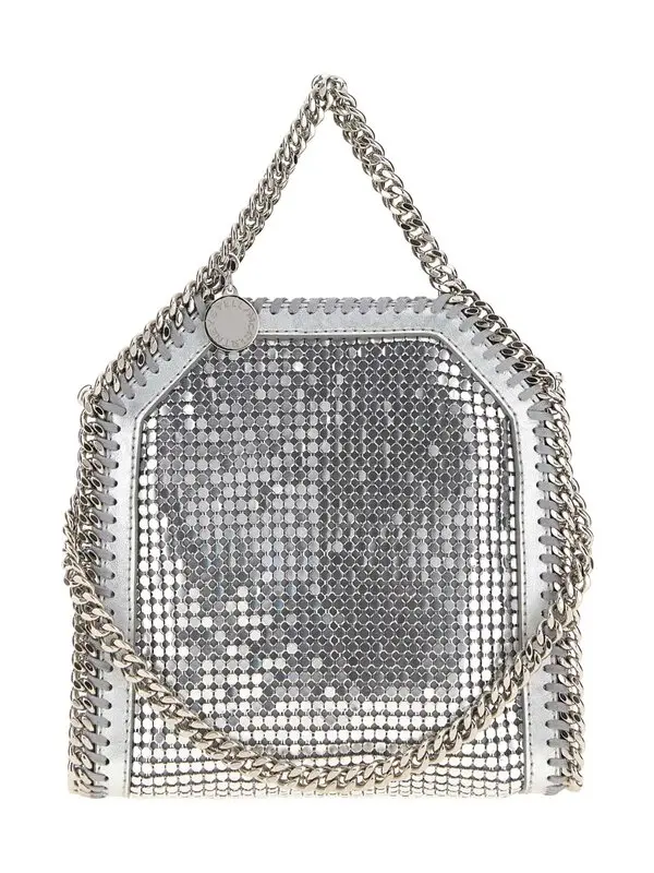 Stella McCartney Metal Knit Micro Falabella Handbag - Silver