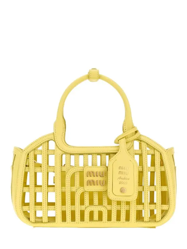 Miu Miu Leather Handbag - Yellow
