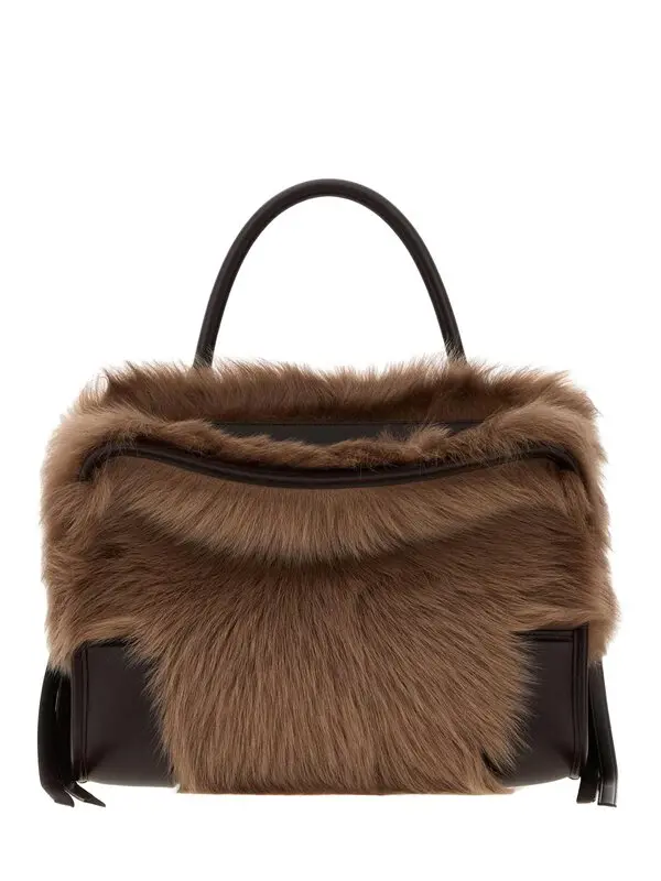 Loewe Shearlings Medium Amazona 180 Handbag - Brown