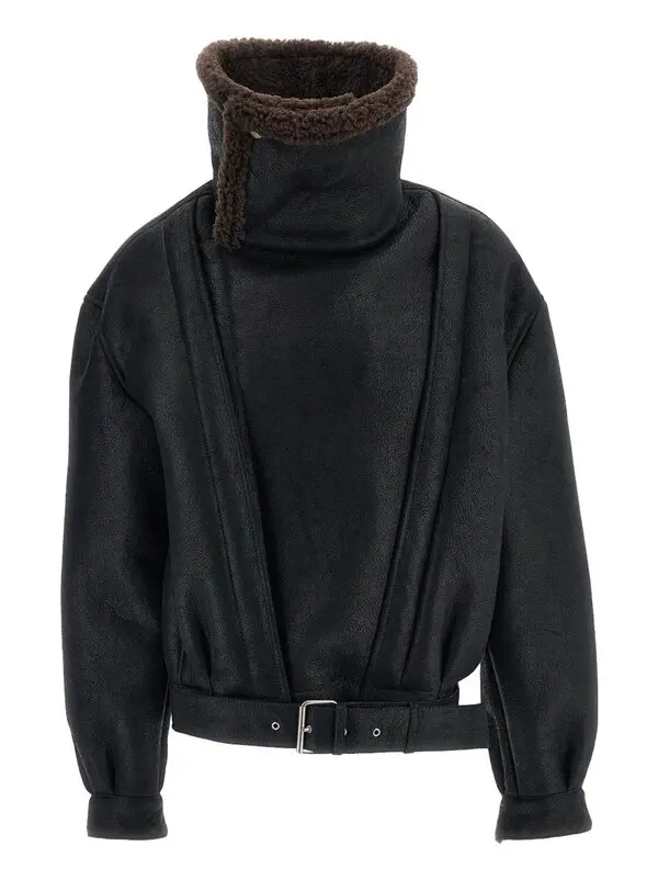 HALFBOY Giacca Aviator Shearling - Nero
