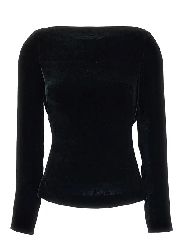 META CAMPANIA COLLECTIVE Top Lila In Soffice Velluto - Nero