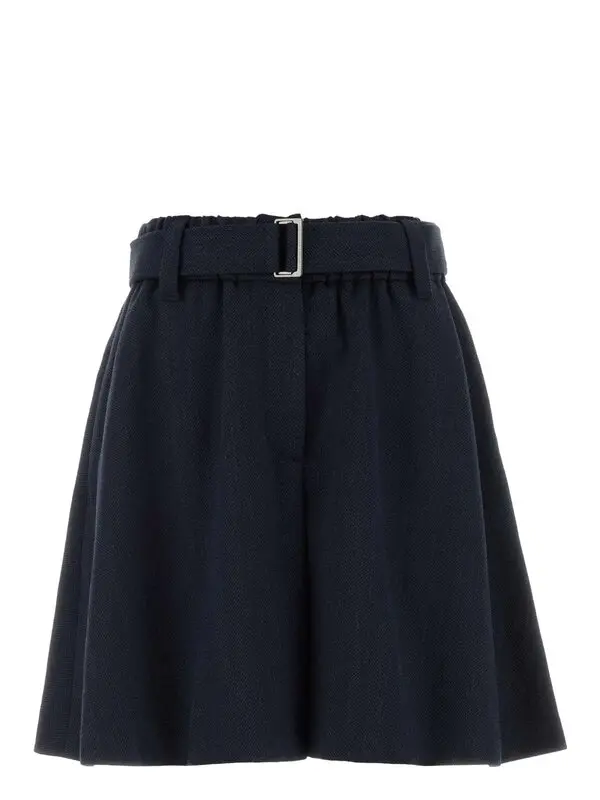 Brunello Cucinelli Midnight Stretch Wool Shorts - Blue