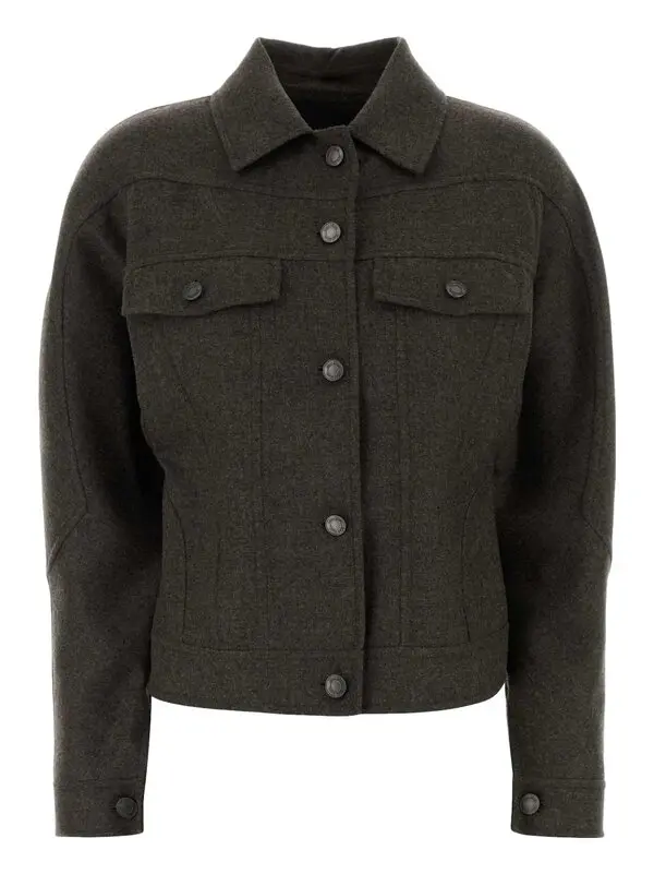 Max Mara Graphite Wool Rapace Overshirt - Gray