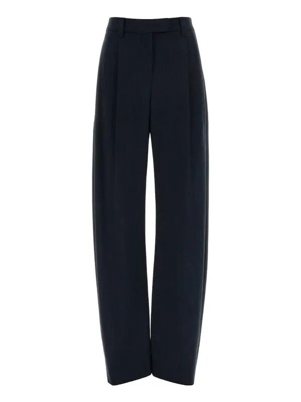 Brunello Cucinelli Navy Stretch Wool Pant - Blue