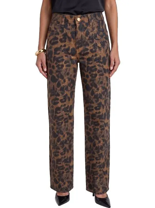 THE NOLI SHOP Marilyn Straight Leg Jeans - Leopard