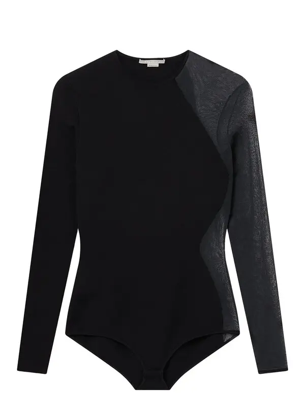 Stella McCartney Miracle Long-sleeve Compact-knit Bodysuit - Black