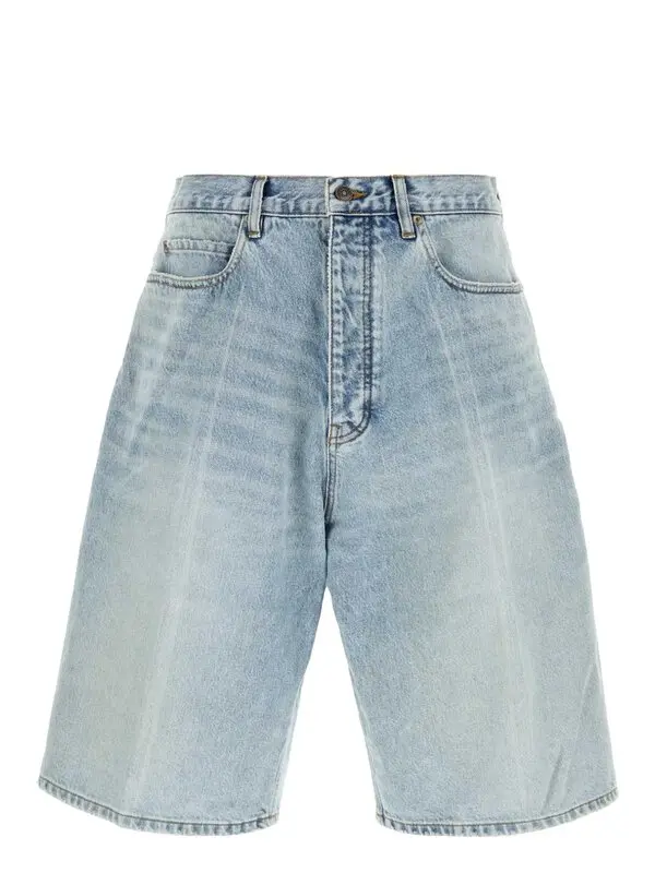 Balenciaga Denim Bermuda Shorts - Blue