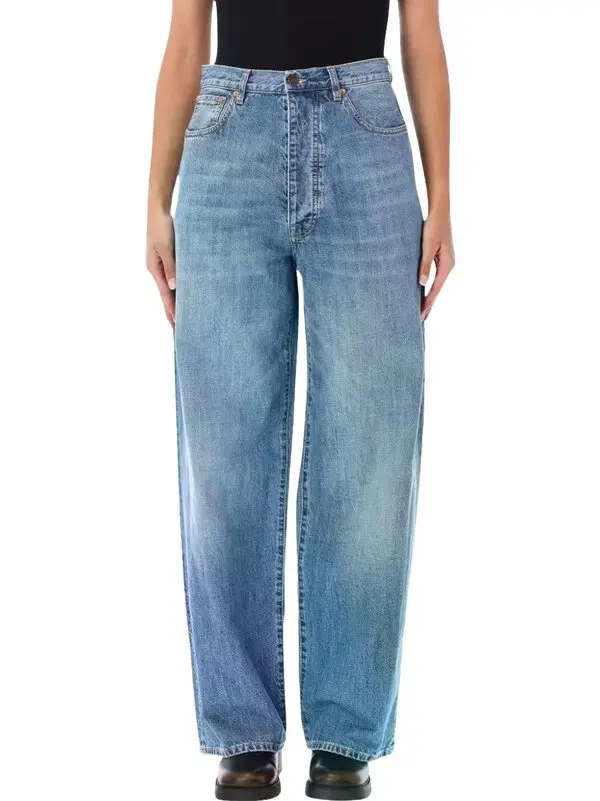FORTELA Jaron Embroidered-logo Wide-leg Jeans - Blue