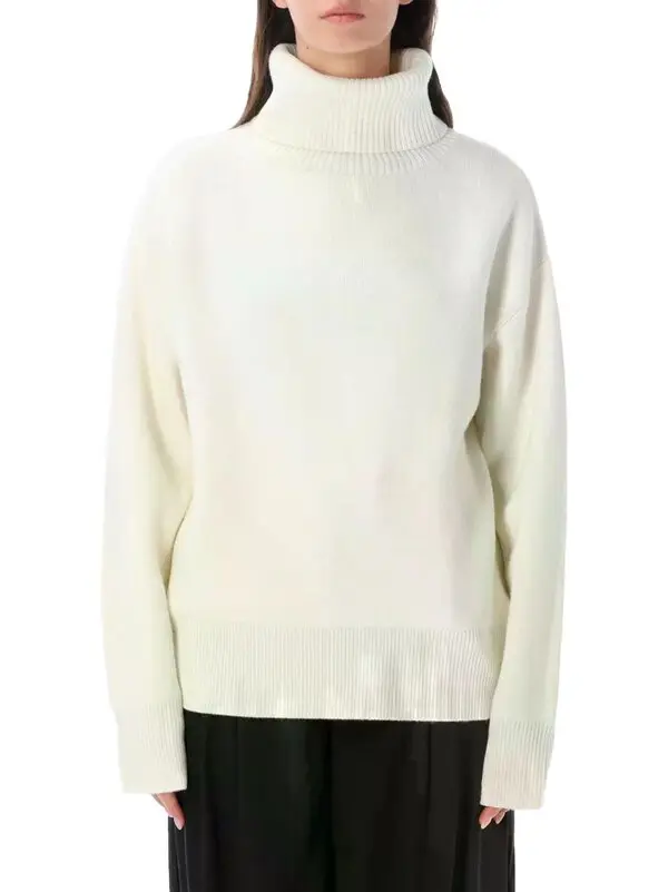 RHEA Roll-neck Drop-shoulder Sweater - Neutrals