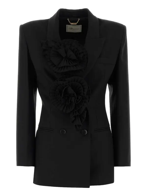 Blumarine Twill Blazer - Black