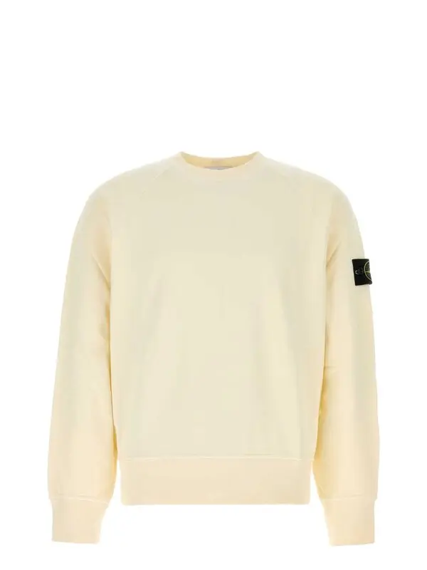 Stone Island Ivory Cotton Sweatshirt - White