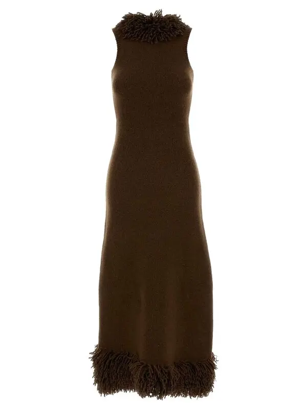 Loewe Wool Blend Dress - Brown