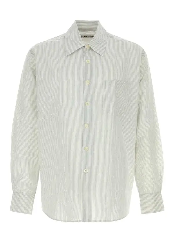 Our Legacy Embroidered Cotton Blend Oversize Shirt - Multicolor