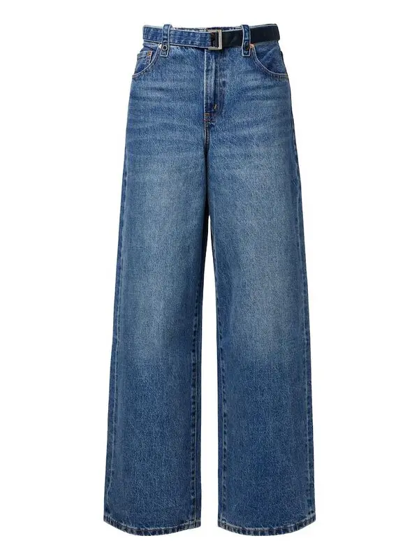 Sacai Belted Wide-leg Jeans - Blue