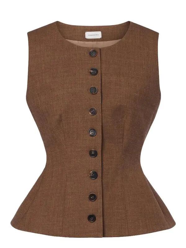 Magda Butrym Virgin Wool Vest - Brown