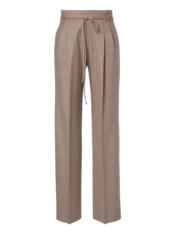 Max Mara Cashmere-blend Straight Pants - Brown