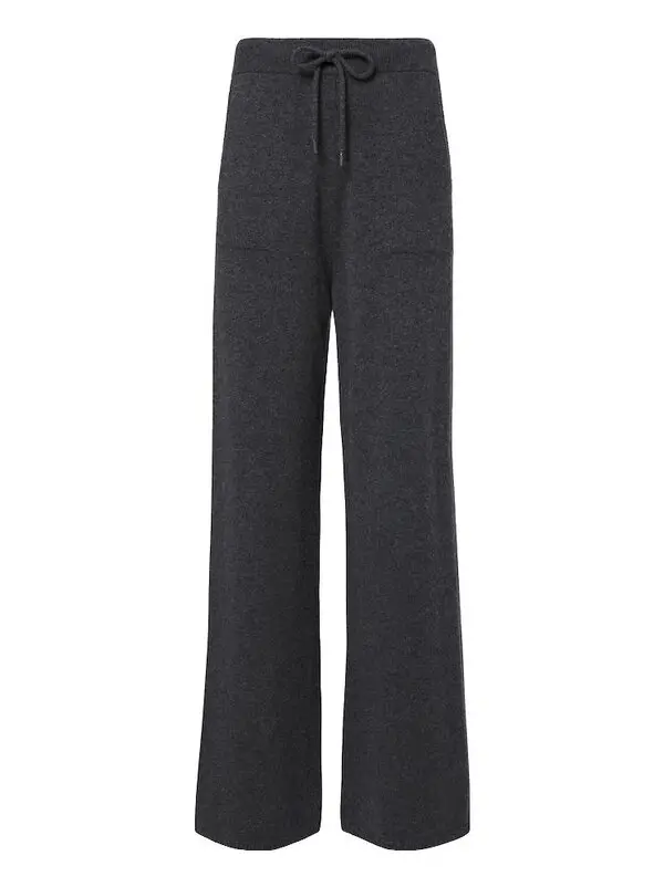 Max Mara Knitted Cashmere Wide-leg Pants - Grey