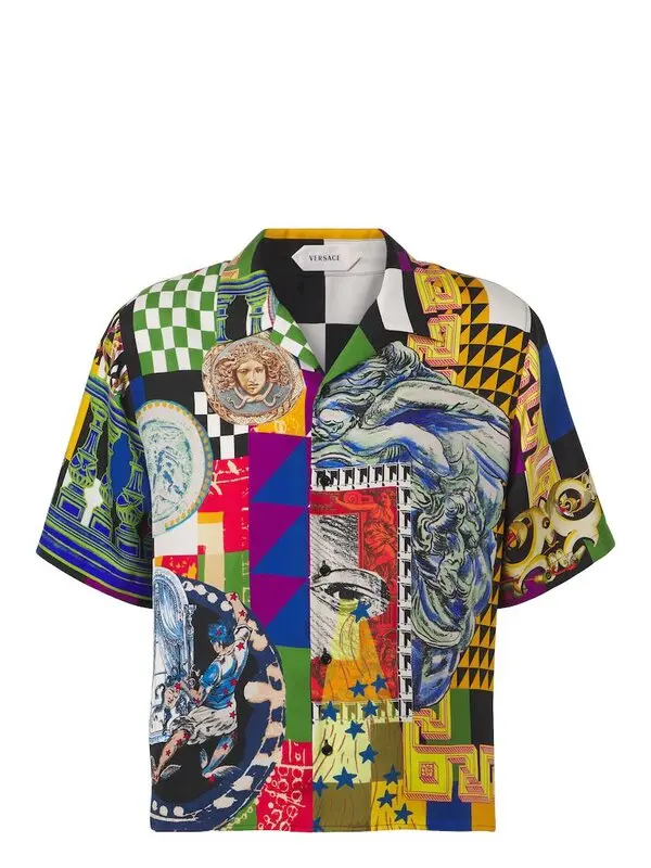 Versace Medusa Silk Twill Bowling Shirt - Multicoloured