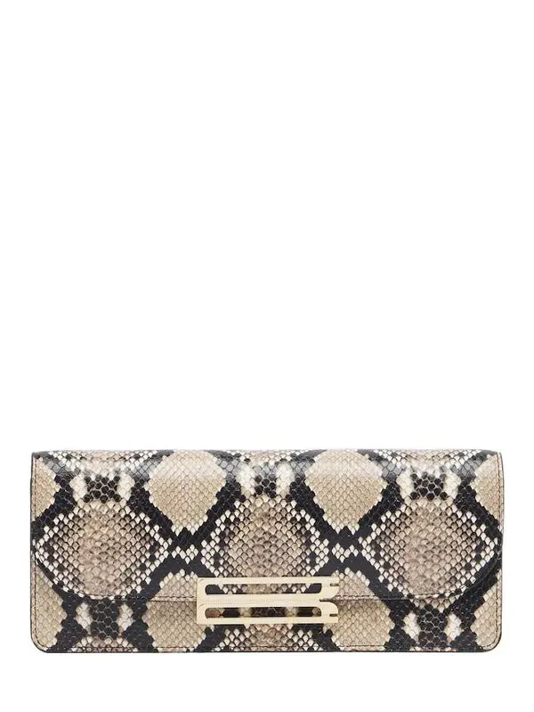 Victoria Beckham Dorian East-west Leather Clutch - Brown
