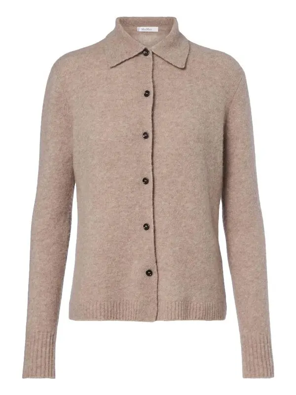 Max Mara Knitted Cashmere-blend Cardigan - Brown