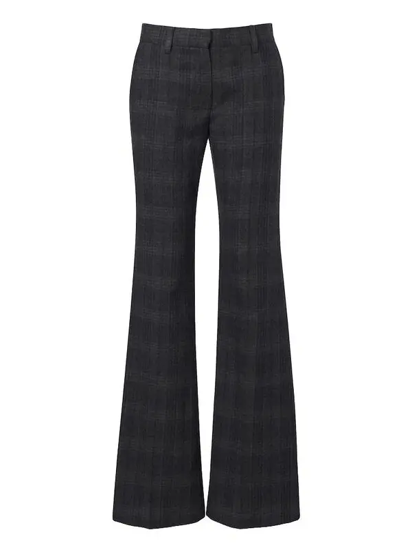 Magda Butrym Plaid Virgin Wool Wide-leg Pants - Grey