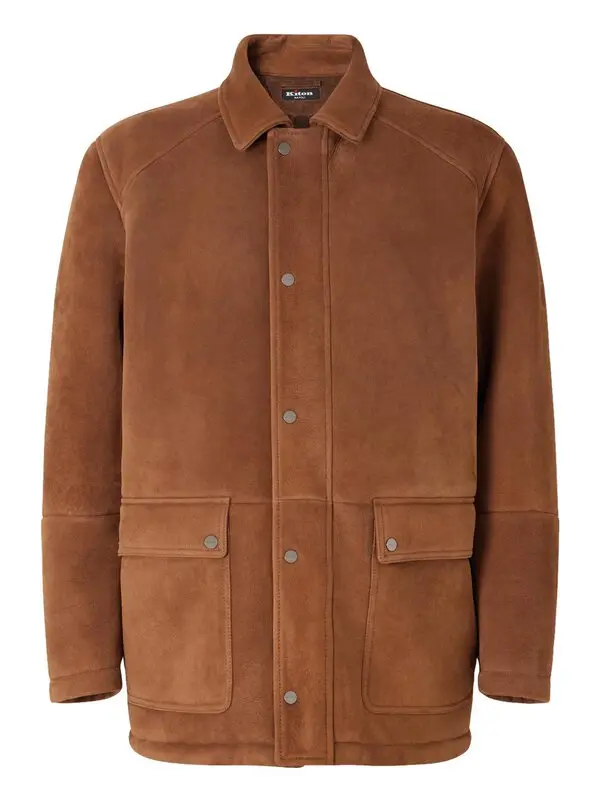 Kiton Panelled Shearling Field Jacket - Brown