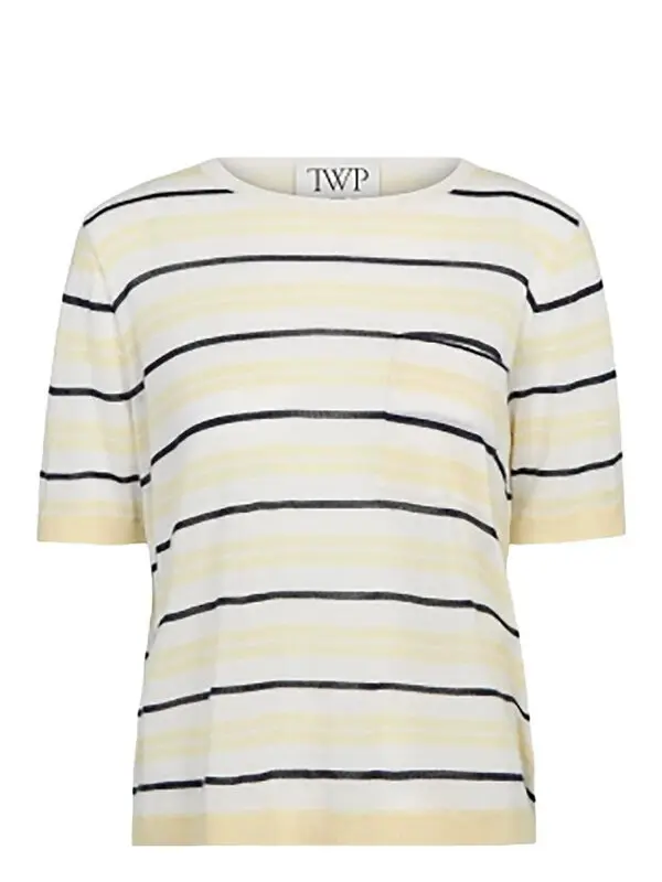 TWP Striped Cashmere T-shirt - Ivory Multi