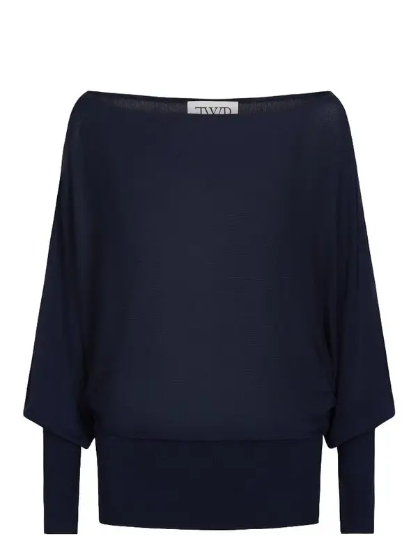 TWP Landslide Mixed Hairline Striped Cotton Top - Midnight
