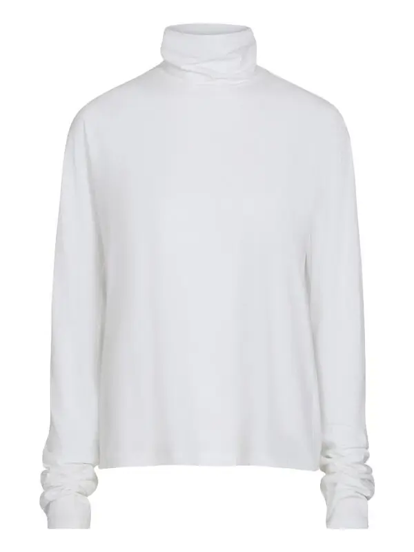 TWP Abby Cotton Turtleneck Top - White