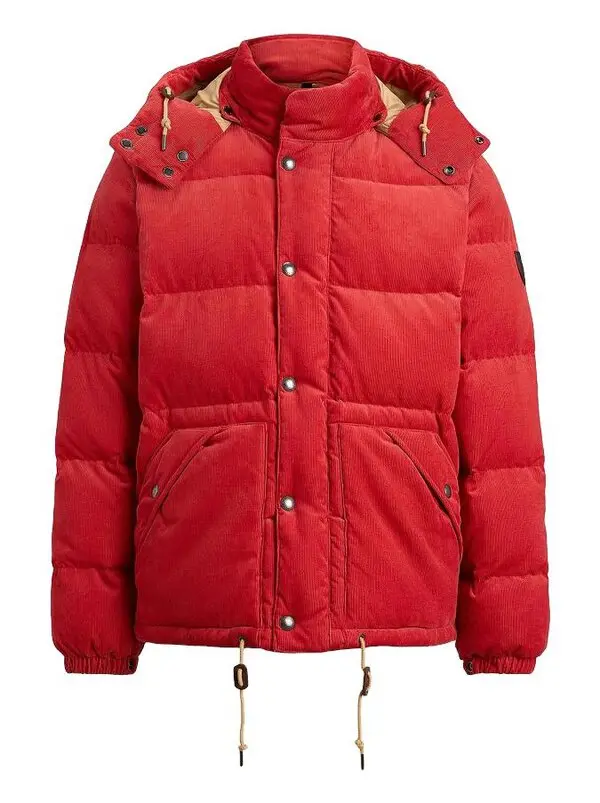 Polo Ralph Lauren The Wainwright Corduroy Hooded Down Jacket - Spring Red