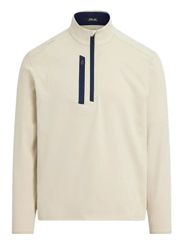 Rlx Ralph Lauren Stretch Jersey Quarter-zip Sweatshirt - Basic Sand