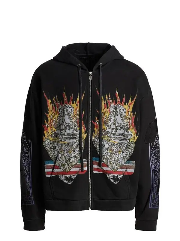 WHO DECIDES WAR Engulfed Memories Full-zip Hoodie - Coal