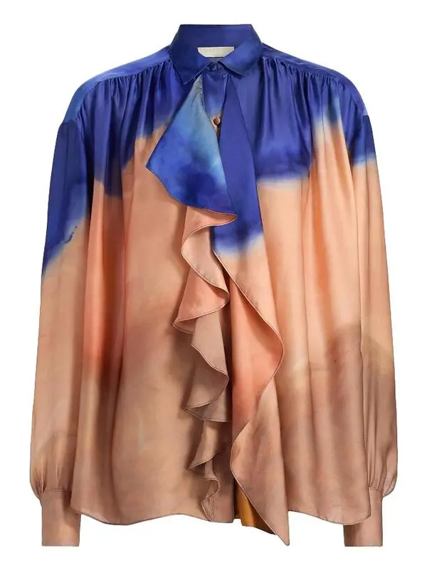 Ulla Johnson Gesture Printed Silk Blouse - Moontide
