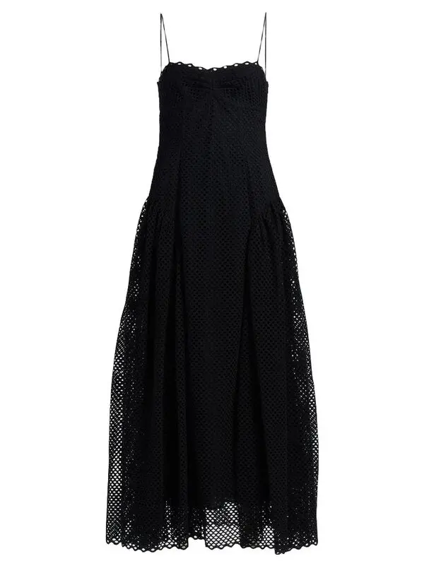 Ulla Johnson Isotta Cotton Mesh Maxi Dress - Noir