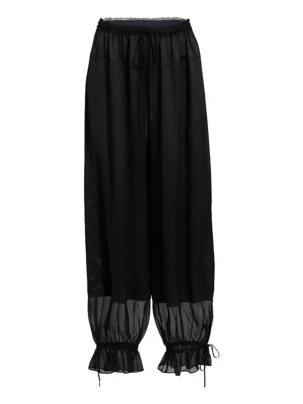 Ulla Johnson Camile Silk Cinched Pants - Noir
