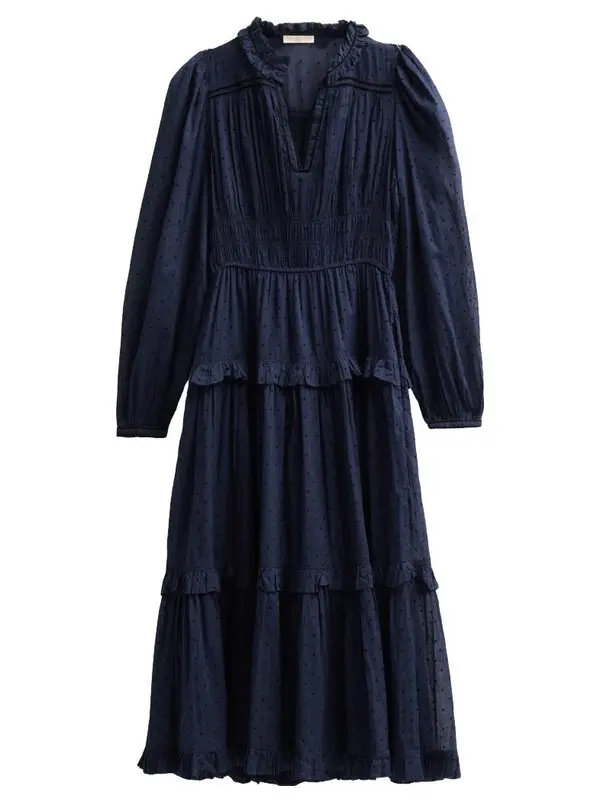 Ulla Johnson Ardelle Clip Dot Cotton Midi-dress - Nightfall