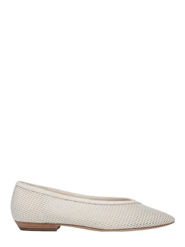 Veronica Beard Bancroft Mesh-leather Ballerina Flats - Ecru