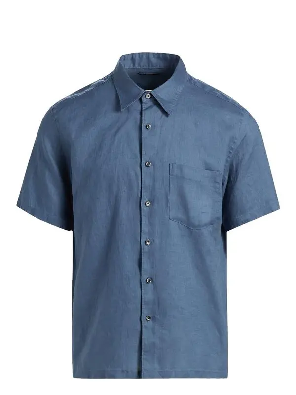 Theory Irving Relaxed-fit Linen Pocket Shirt - Bering