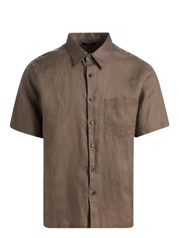 Theory Irving Relaxed-fit Linen Pocket Shirt - Morel