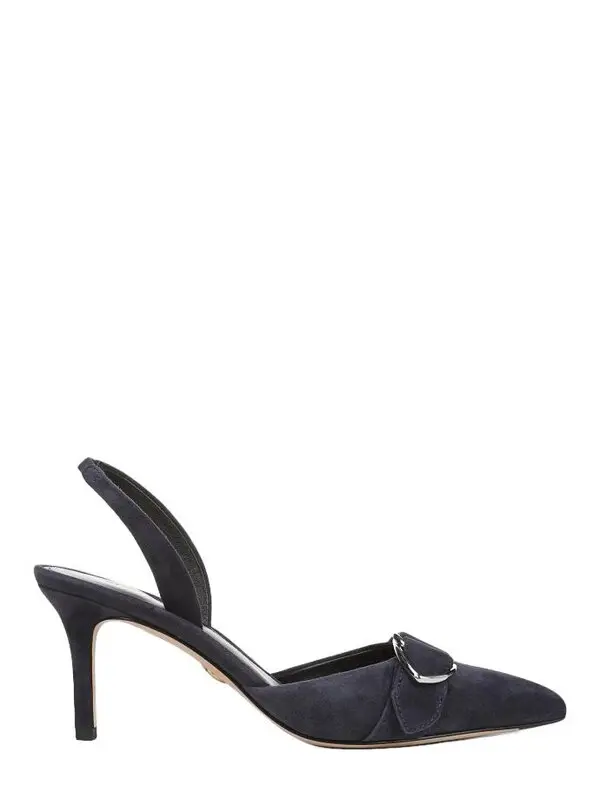 Veronica Beard Loralyn 70mm Suede Slingback Pumps - Navy