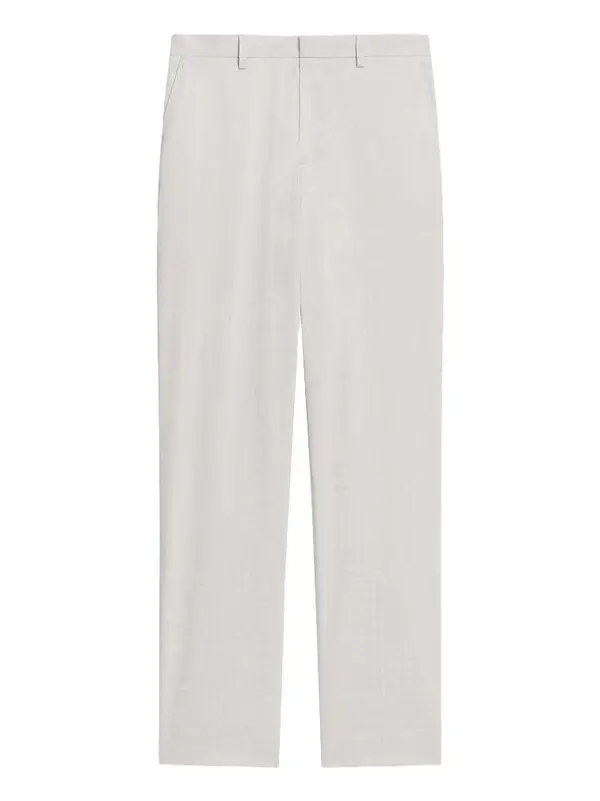 Theory Linen-blend Straight-leg Pants - Silver Cloud