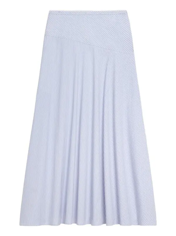 Theory Striped Cotton-blend Maxi Skirt - Blue Multi