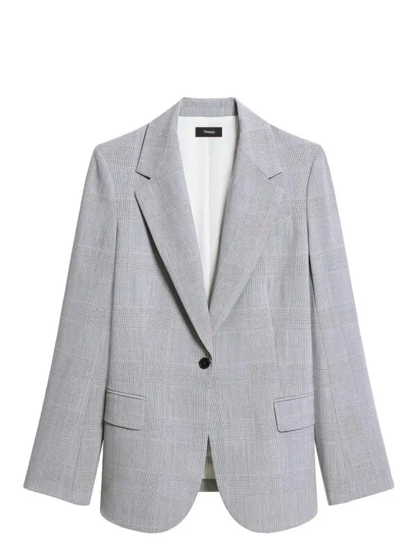 Theory Lynnia Stretch Wool Blazer - Grey Multi