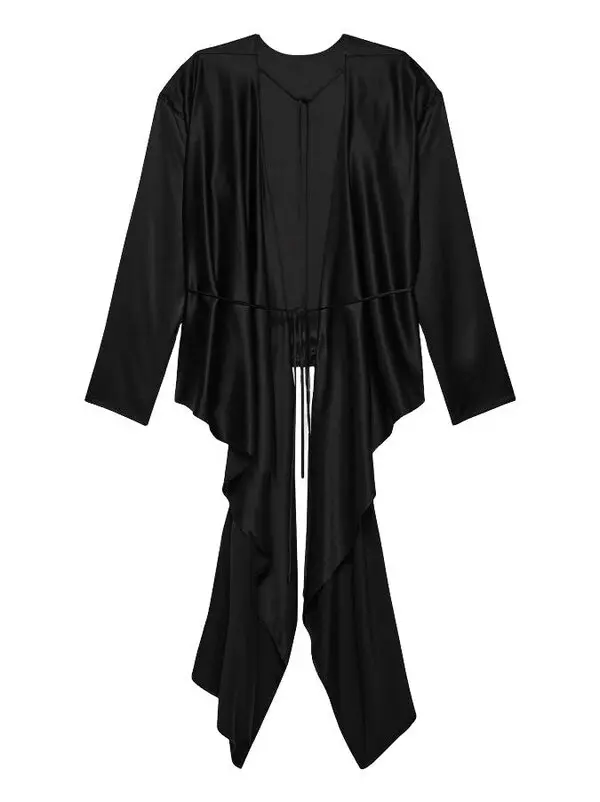 Helmut Lang Scarf-drape Silk Top - Black